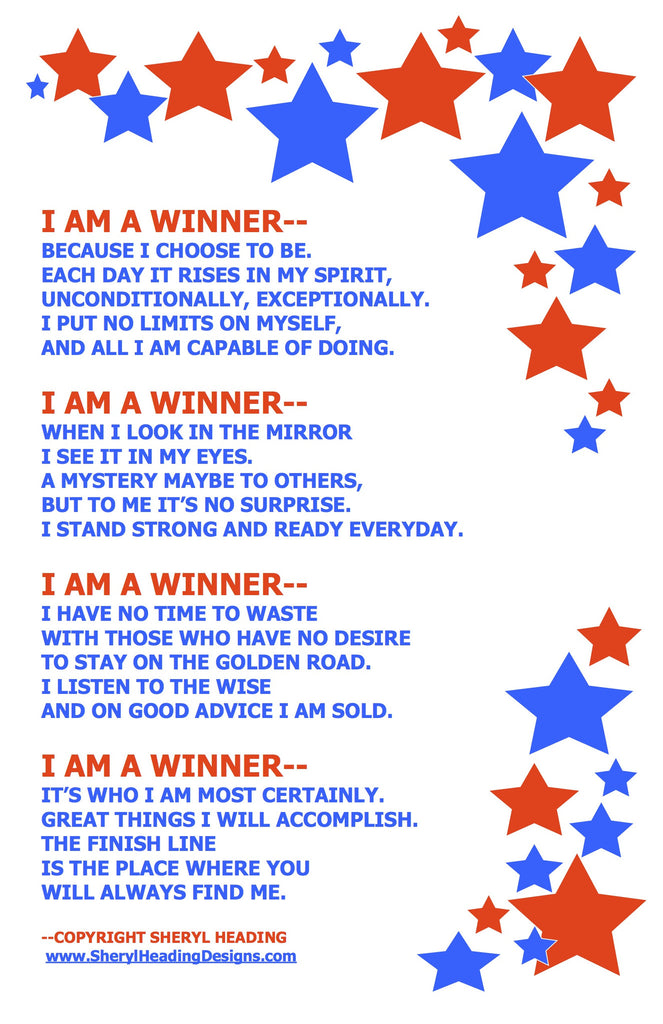 I Am A Winner Poster – Sheryl Heading Designs