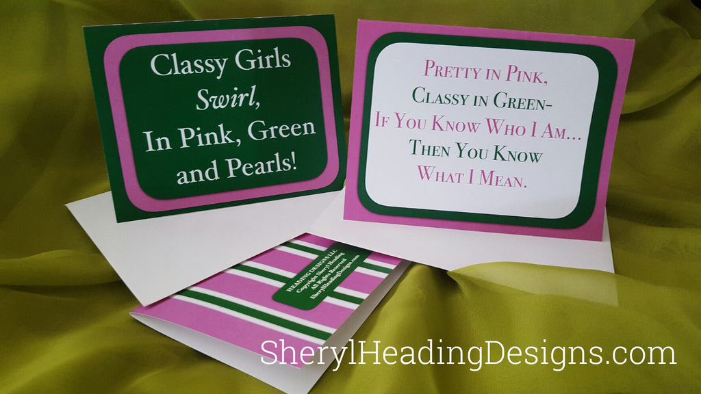 Pink and Green AKA Note Cards, Set of 10 Boxed Cards – Sheryl Heading ...